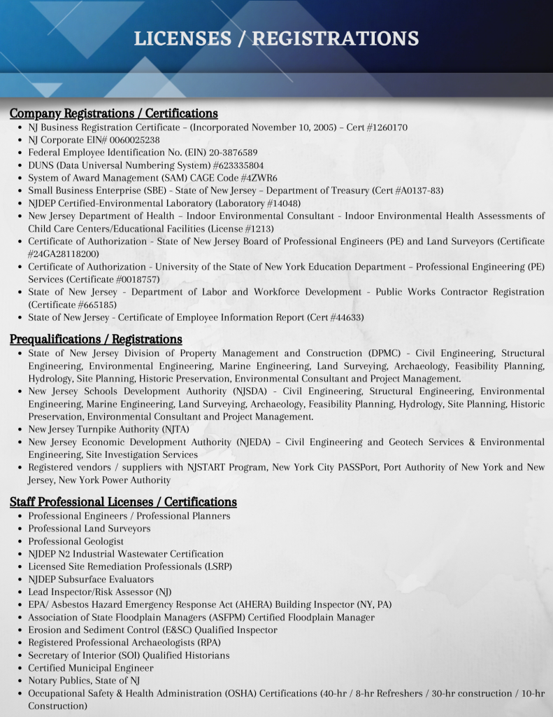 Qualifications – E2 Project Management LLC